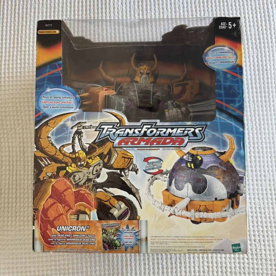 TRANSFORMERS ARMADA UNICRON HASBRO 2003 NIB VINTAGE W/ DEAD END FIGURE ...