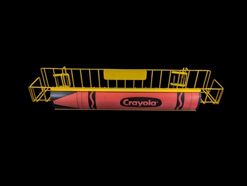 Crayola Crayon Wire Rack Store Shelf Yellow With Red Insert 24x4x4" | eBay
