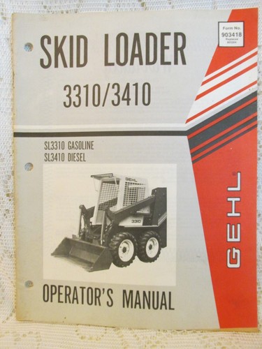 Gehl Skid Loader 3310/3410 Series Operator's Manual | eBay