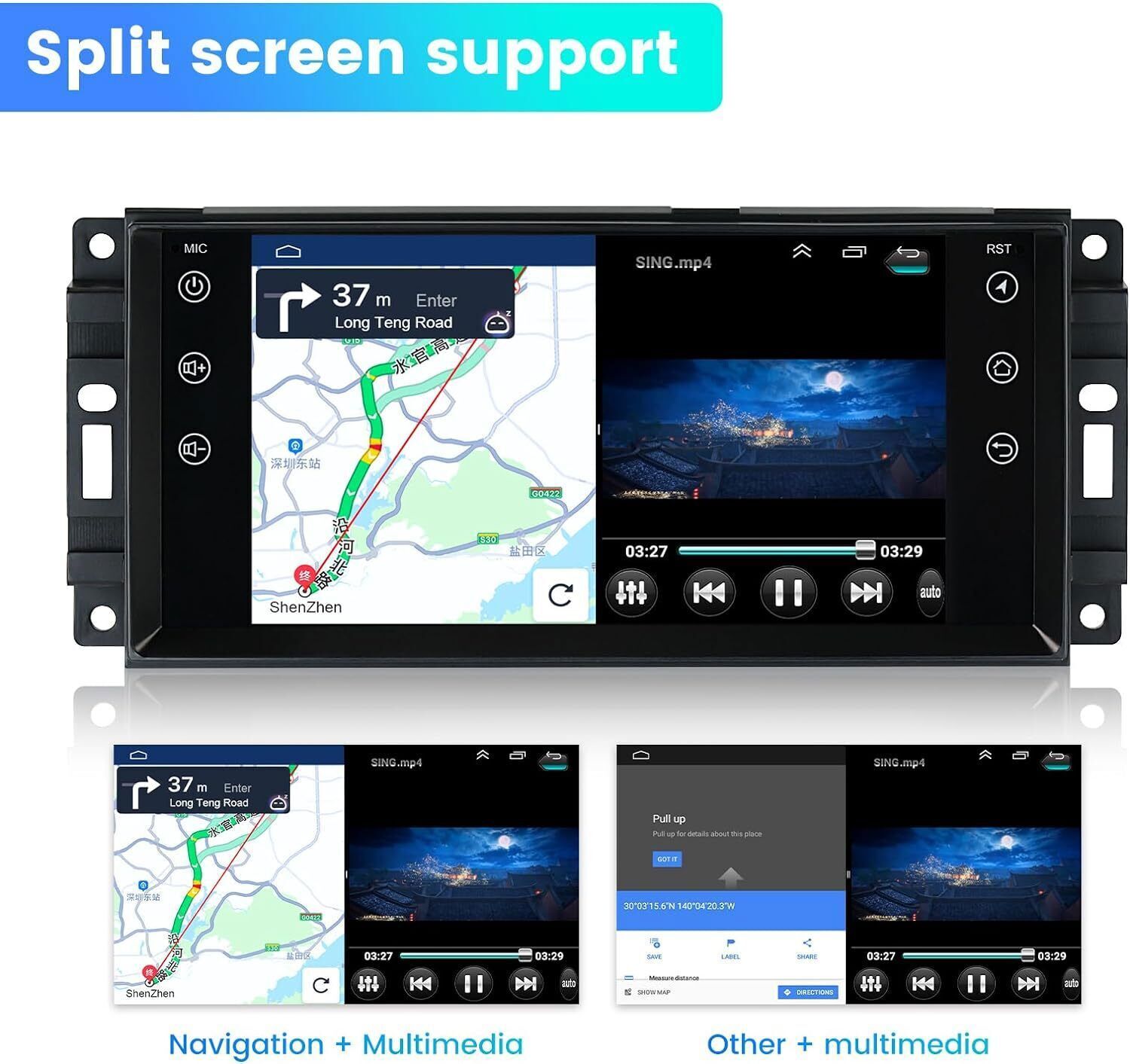 For Jeep Dodge RAM Apple Carplay Android 13 Car Stereo Radio GPS NAVI ...