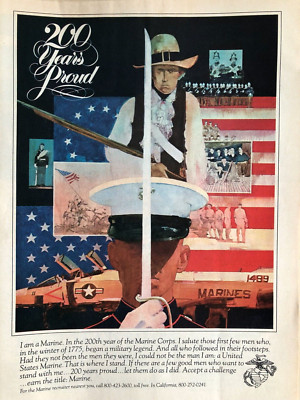 Vintage 1975 200 year anniversary Marine Corps USMC recruiting original ...