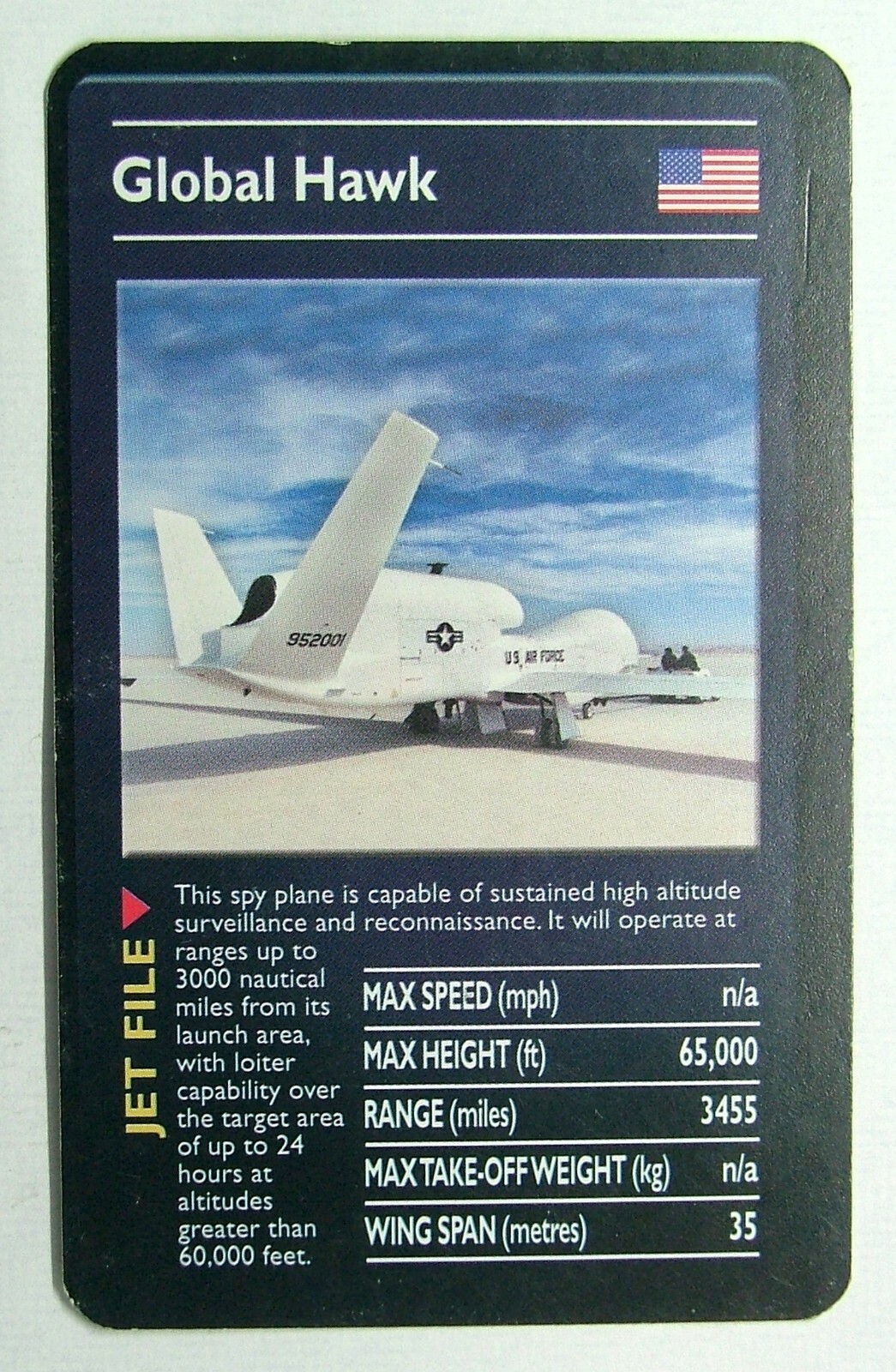 1 x card Top Trumps Military Jets Global Hawk USA Airplane Aeroplane | eBay