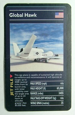 1 x card Top Trumps Military Jets Global Hawk USA Airplane Aeroplane | eBay