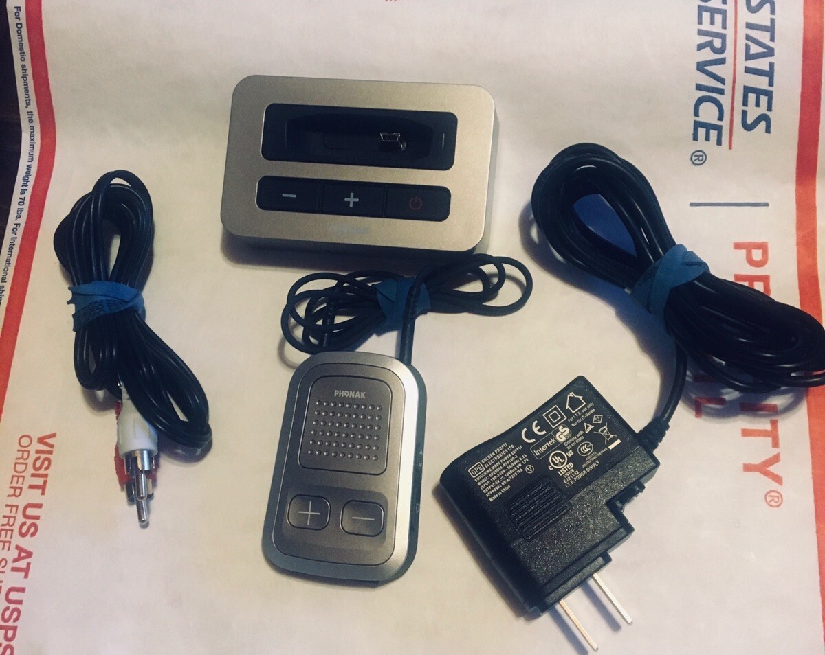 Phonak TVLink2 Base Station TV Link II and Compilot 1 Power Cord and A/V Cable | eBay