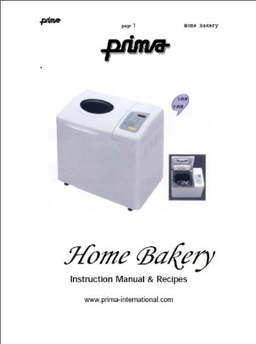 Prima Bread Machine Manual ABM10 ABM11 ABM2 ABM3 ABM30 ABM31 ABM36 ABM4 ...
