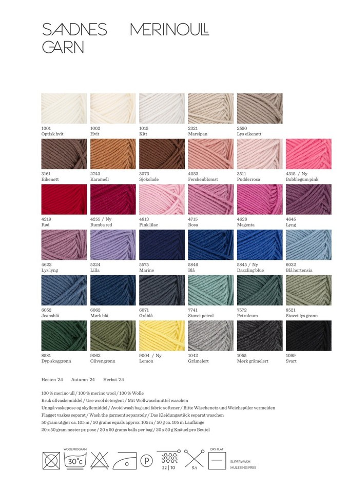 MERINOULL von SANDNES GARN - SUNNY LIME (9825) - 50 g / ca. 105 m Wolle ...