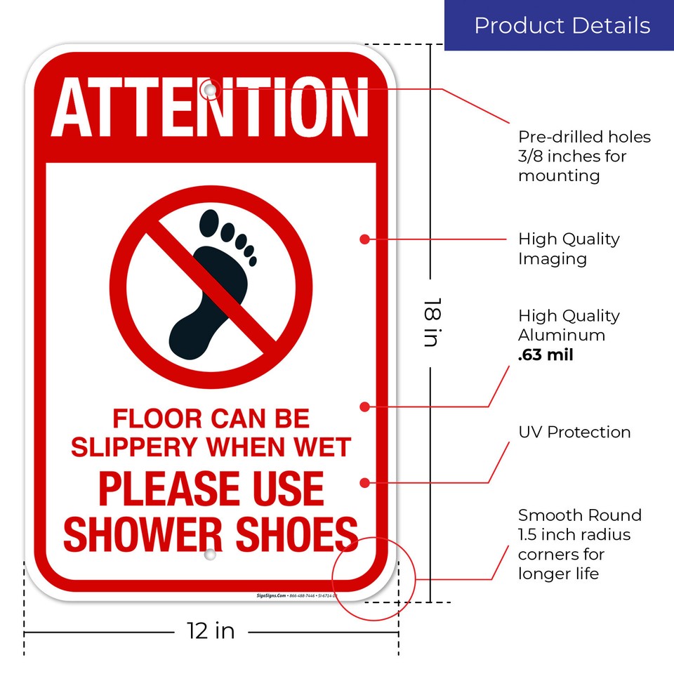 Attention Please Use Shower Shoes Sign, Pool Sign, | eBay