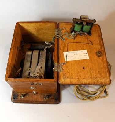 Antique American 3 Bar Telephone Magneto in Quarter Sawn Ot Box Dated ...