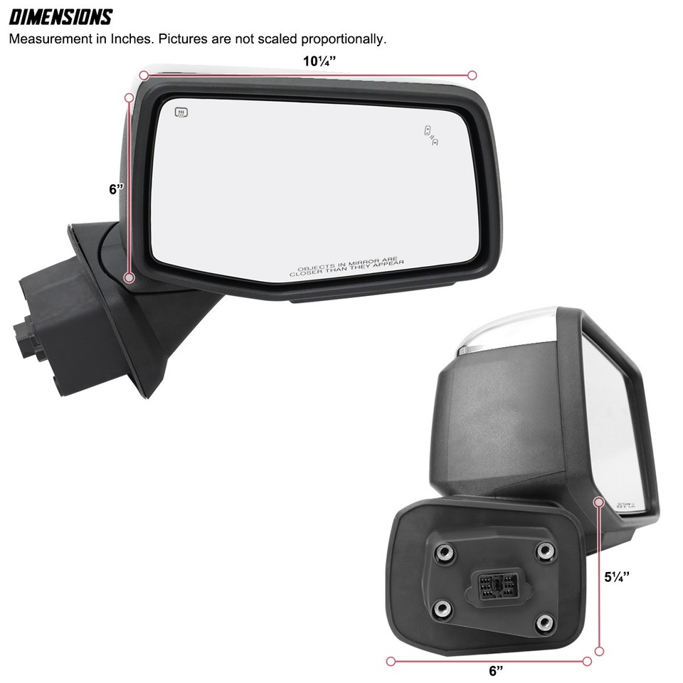 Right Side Chrome Mirror Fit 2019-2026 Chevy Silverado Power Folding ...