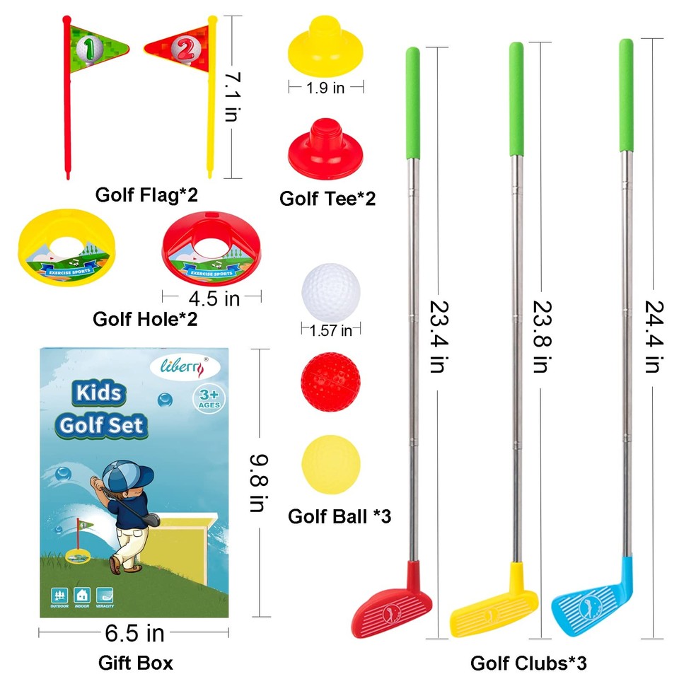 Kids Golf Club Set, Retractable Toy Golf Clubs for Toddlers, Mini Golf ...