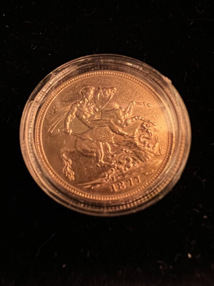 1871 Queen Victoria Full Sovereign Coin, 22ct Gold, 7.96 grams, Young ...