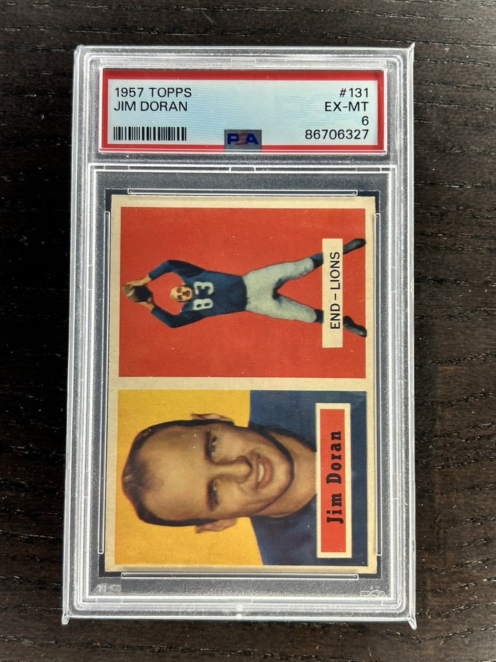 1957 Topps Football Card #131 Jim Doran, Lions PSA 6 EX-MT | eBay