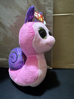 Ty Beanie Boos Scooter Pink Shimmer Snail Plush Stuffed Animal Toy 5.5 ...