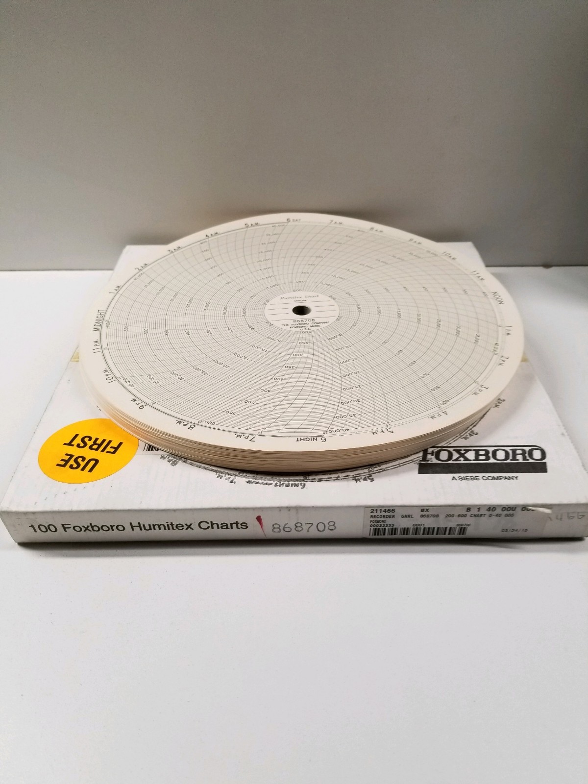 BOX OF (100) NEW OLD STOCK! FOXBORO CIRCULAR HUMITEX RECORDING CHARTS ...