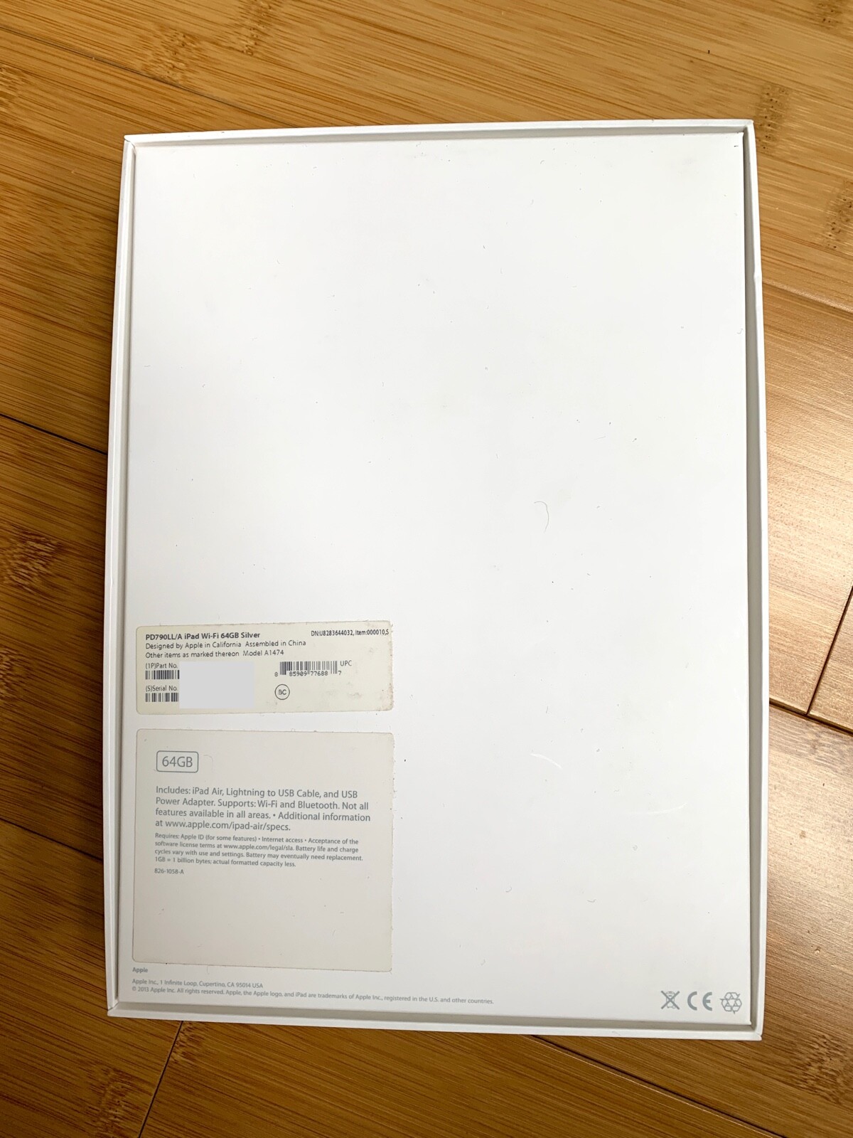 EMPTY BOX ONLY - iPad Air A1474 64 GB Silver | eBay