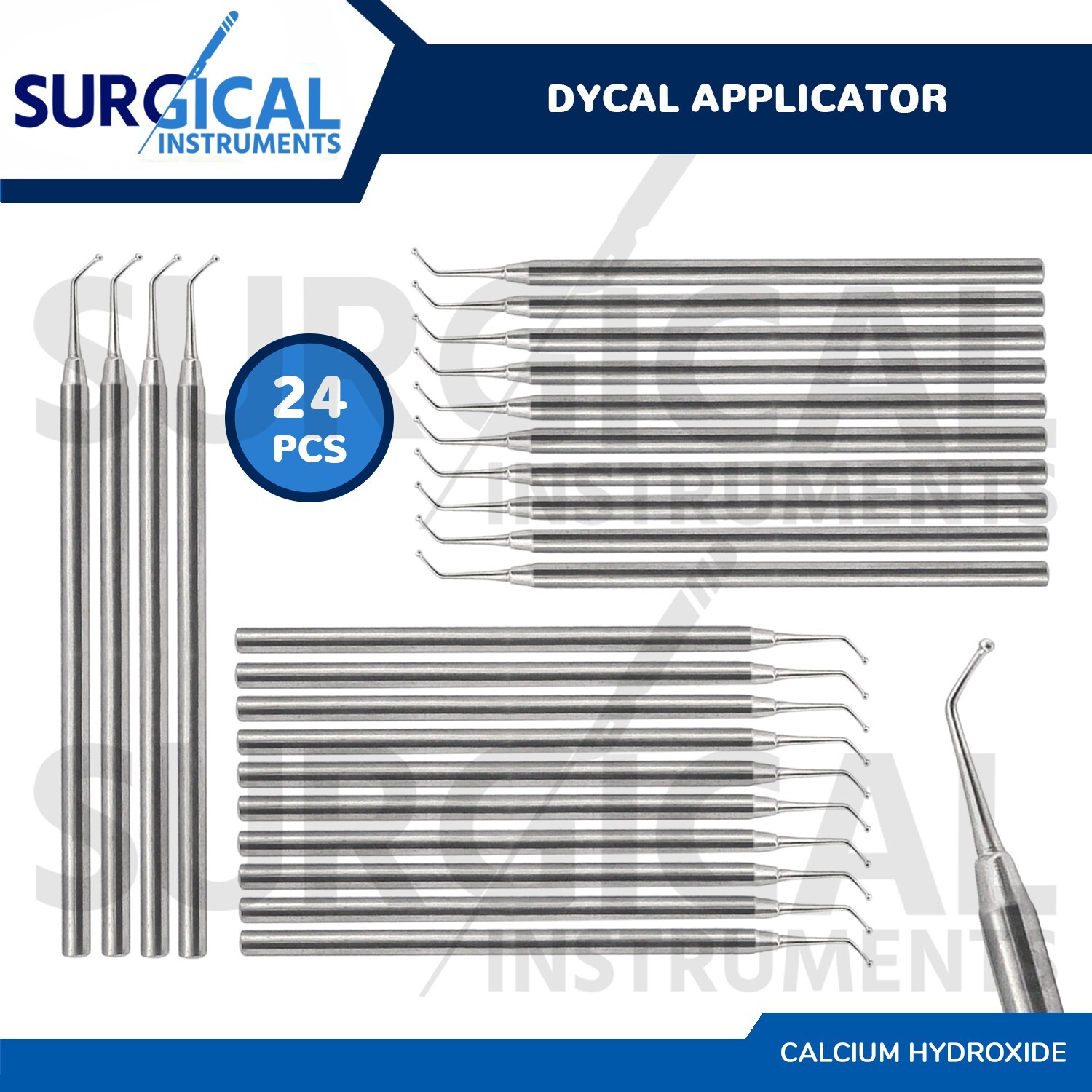 24 Pcs Calcium Hydroxide Dycal Applicator Dental Instruments Set German ...