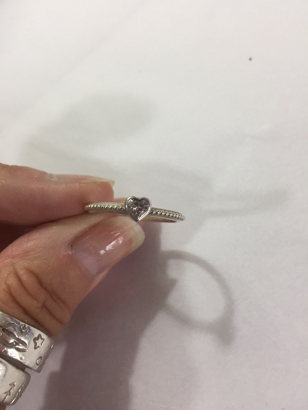 Genuine PANDORA Sterling Silver ALE 925 CZ Sweet Heart Ring Size 58 🌻 ...