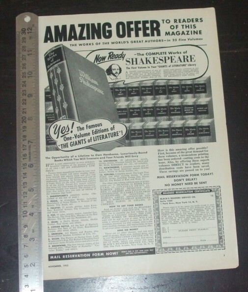 William Shakespeare AD original ONE magazine clipping page PHOTO ...