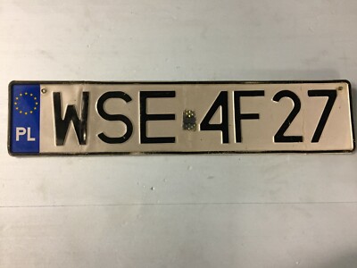 Genuine RARE POLAND POLSKA USED TAG LICENSE PLATE EU #WSE4F27 Sierpc | eBay