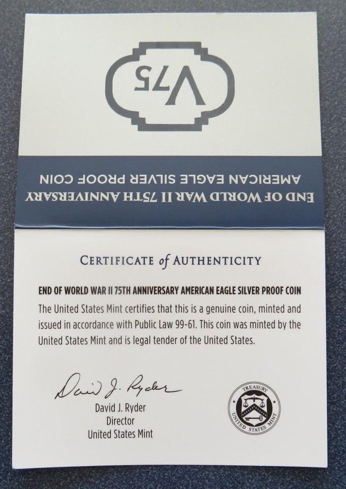 2020 W $1 American Silver Eagle End Of World War II V75 Privy Mark With ...