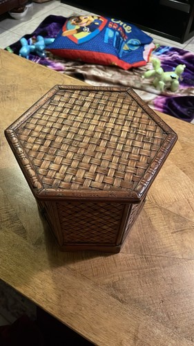 Wicker 2 Drawer Hexagon Shaped 10 Inch Box | eBay