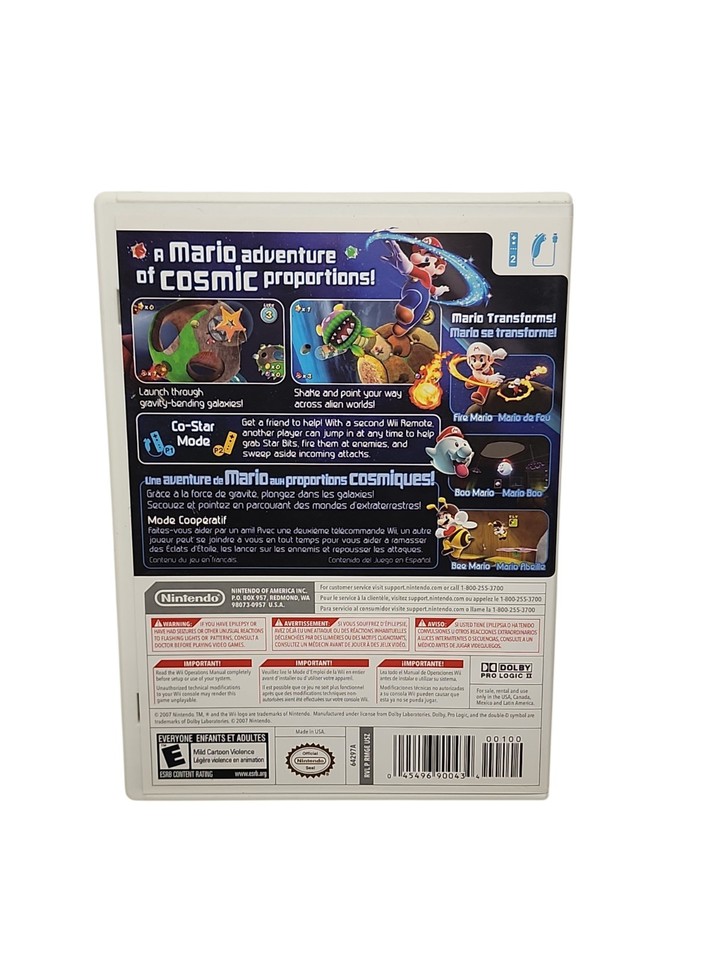 Super Mario Galaxy Nintendo Wii 2007 Includes Case & Manual Video Game ...