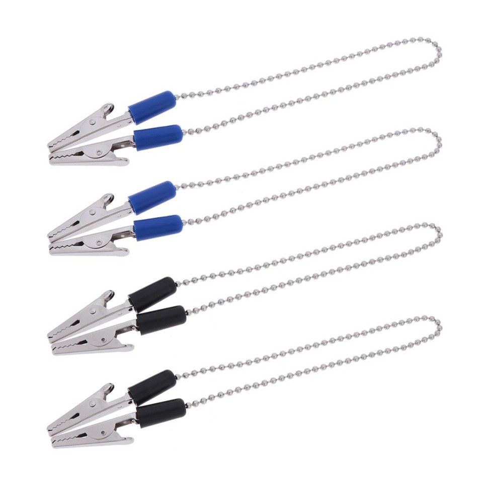 4Pcs Bib Clip Apron Cord Clip Lanyard Metal Chain Clip Napkin Holder ...