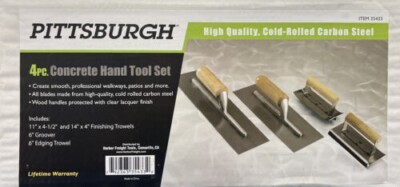 NEW 4 pc CONCRETE CEMENT HAND TOOL Edge Groove Finishing Trowel Trowels ...