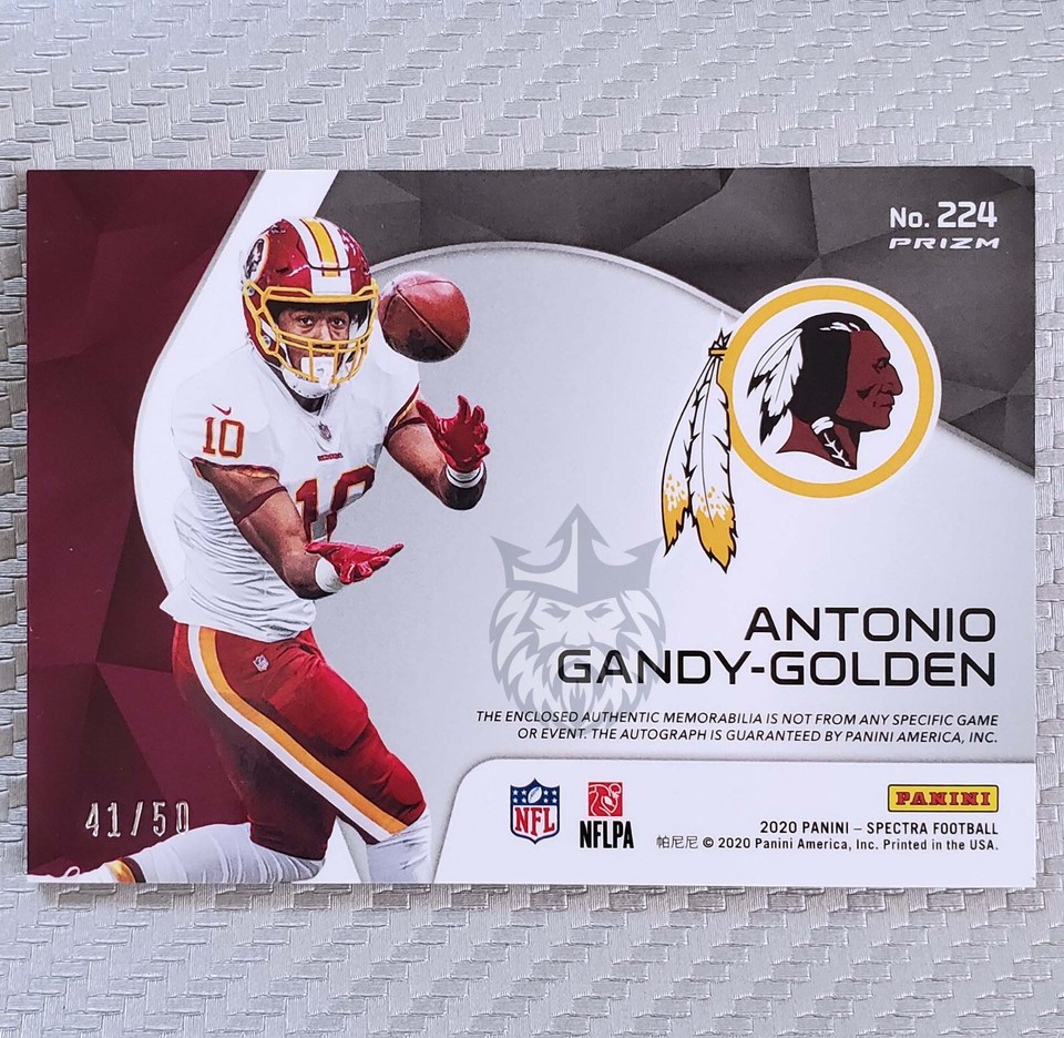 Antonio Gandy-Golden RC SP /50 📈 2020 Spectra Rookie Patch Auto Neon ...