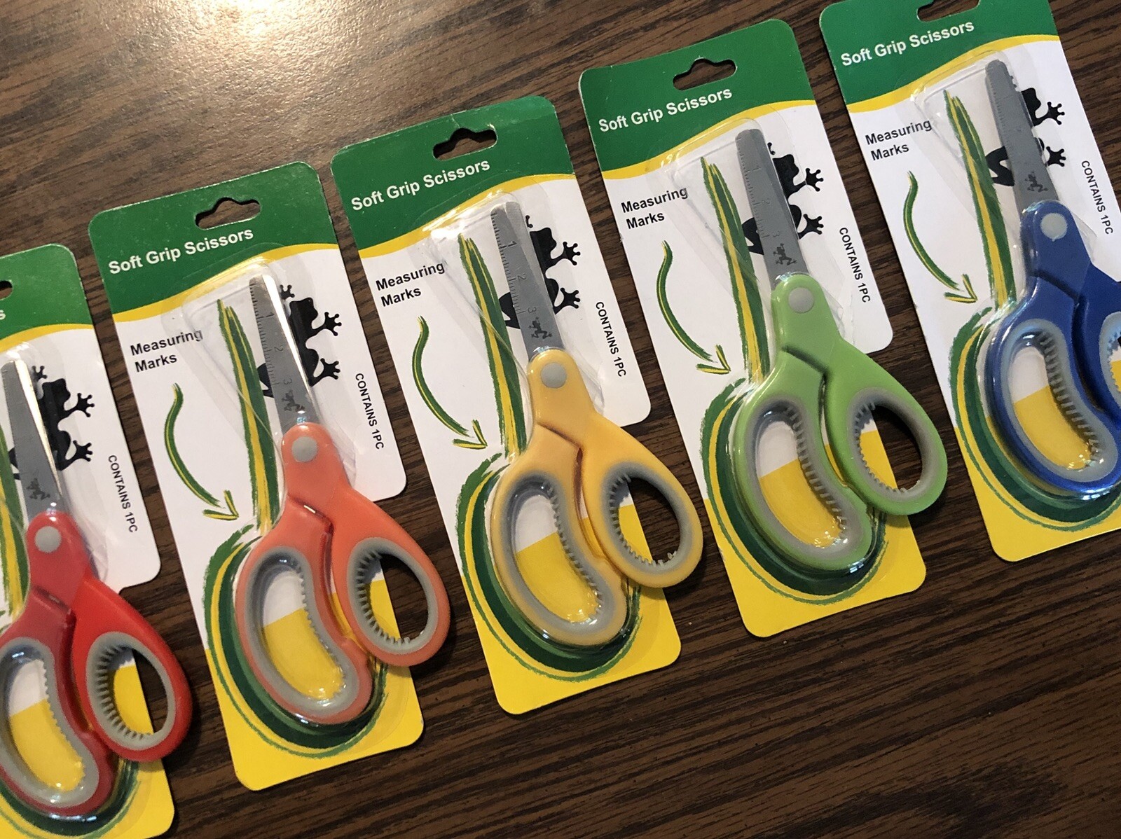 Scissors Kid Size Rainbow of Colors Set of 5 Red Orange Yellow Green ...