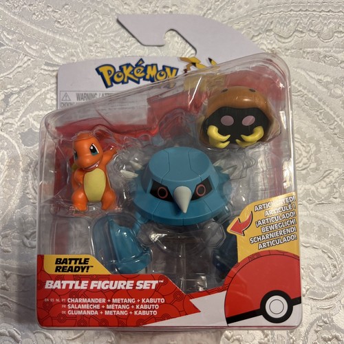 Pokemon Battle Set Charmander Metang Kabuto Mini Action Figure Nintendo ...