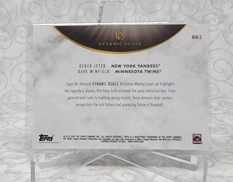 2022 Topps Dynamic Duals Milestone Meetup Derek Jeter & Dave Winfield ...