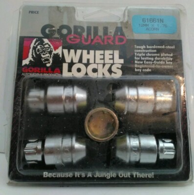 Gorilla Automotive 61661N Chrome Acorn Gorilla Guard Wheel Locks - Set ...