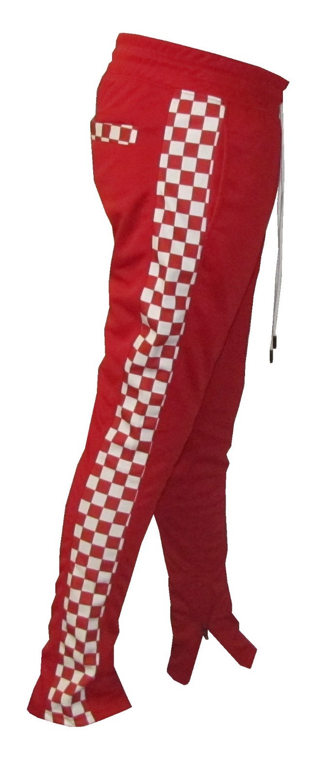 Checkered Track Pants Printed Tape Colorblock Premium Slim fit three ...