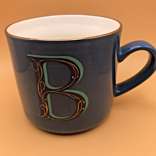 OpalHouse Monogram Initial B Coffee Mug Teal Blue with Gold Color ...