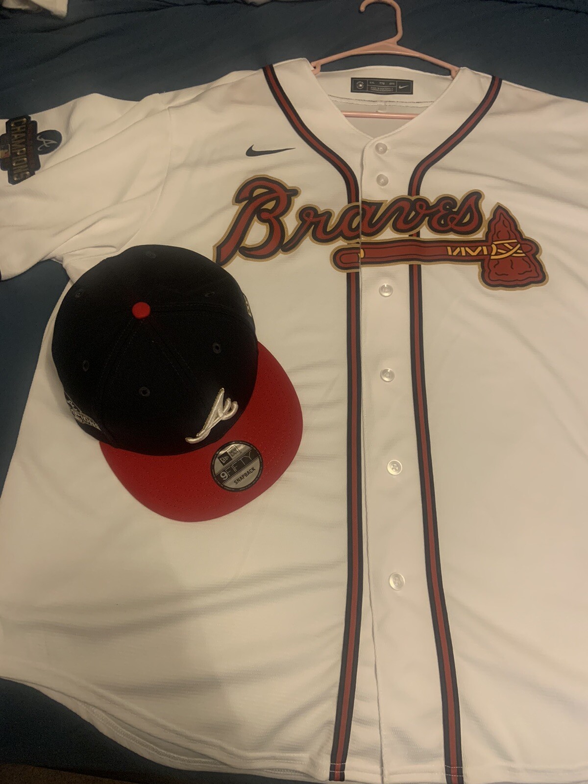 New Nike Authentic Atlanta Braves Gold Program World Series Champions ...