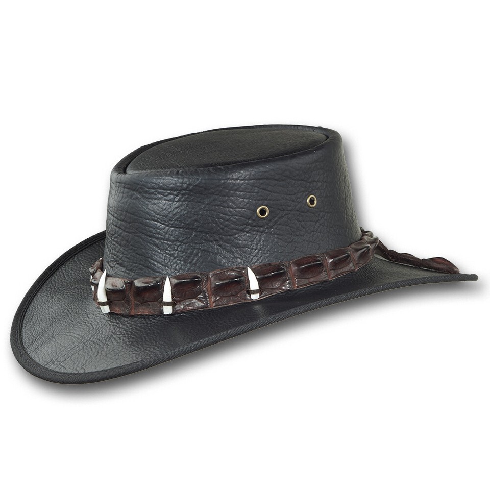 Barmah Hats Squashy Bison Outback Crocodile Leather Hat - 1033 | eBay