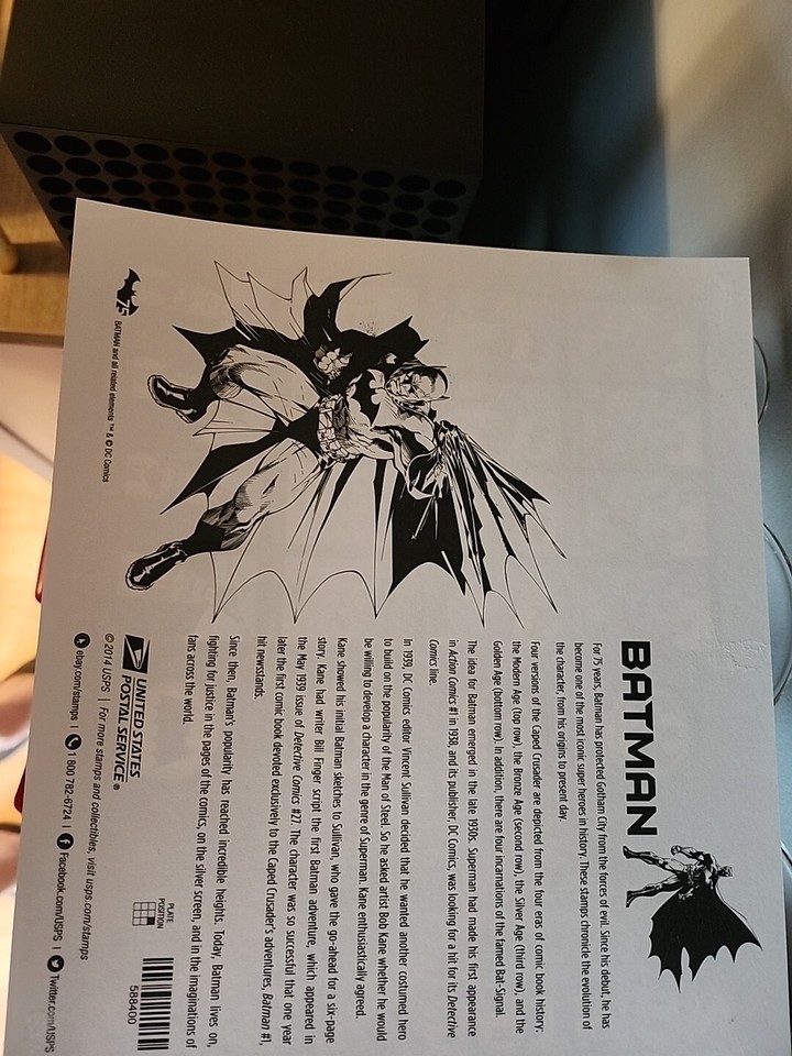 2014 Batman 75th Anniversary DC Comic USPS Full Sheet of 20 Forever ...