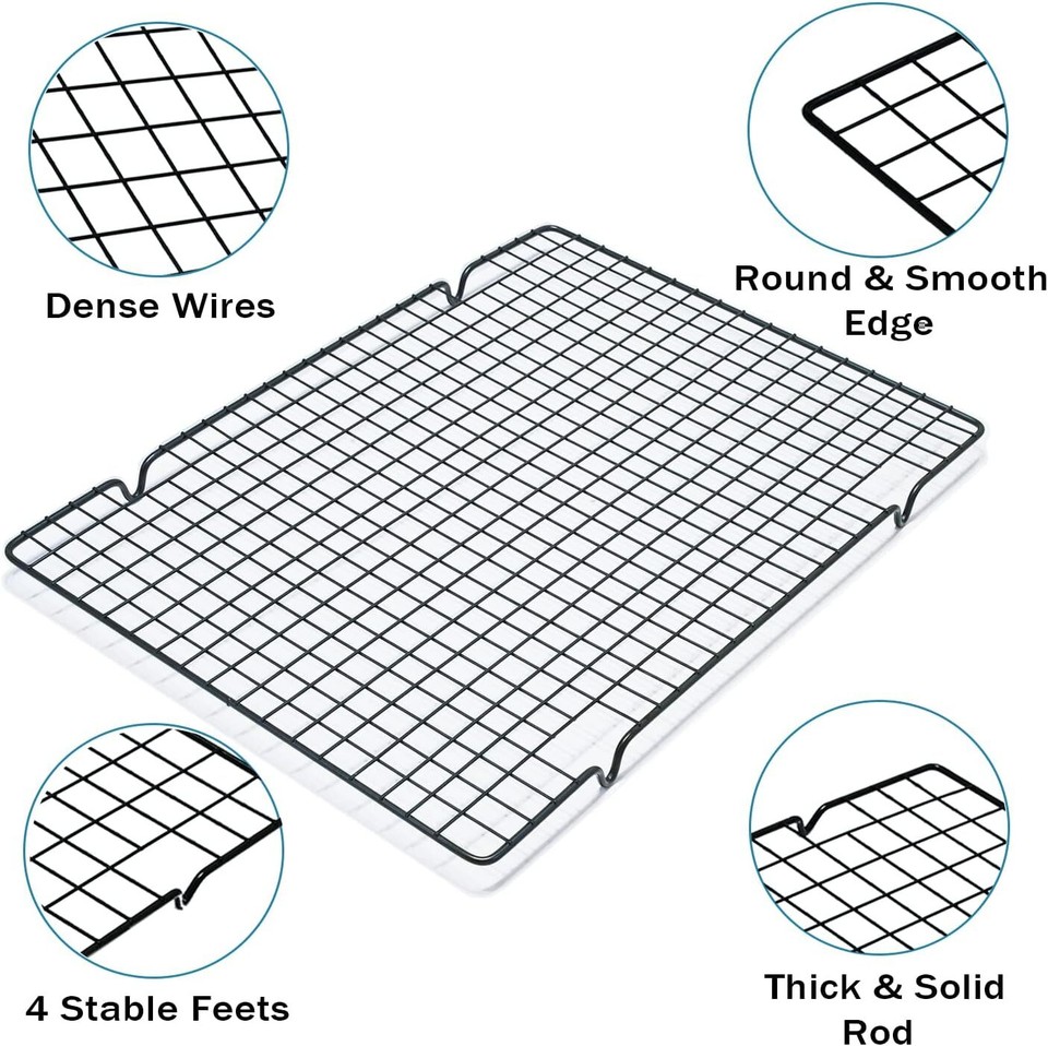 Cooling Rack 2 Sets, Cookie Small Square Gride - 16" * 10" (2 Pack) | eBay