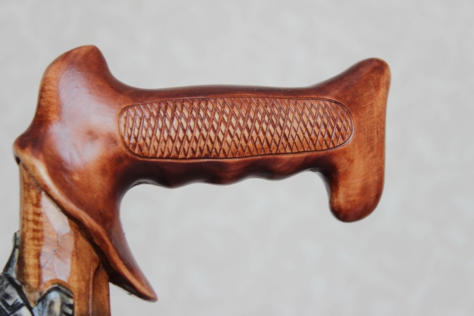 Walking stick cane Turtle Wooden carved cane Hiking sticks | eBay