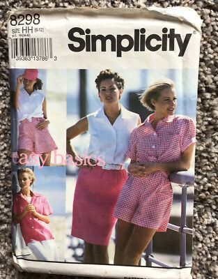 Simplicity Pattern 8298 Misses' Skirt Shorts & Shirt 6 8 10 12 HH ...