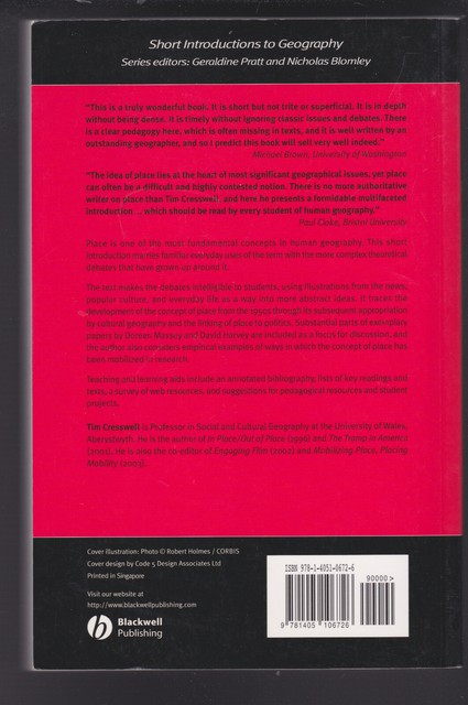 Short Introductions to Geography Ser.: Place : A Short Introduction by ...