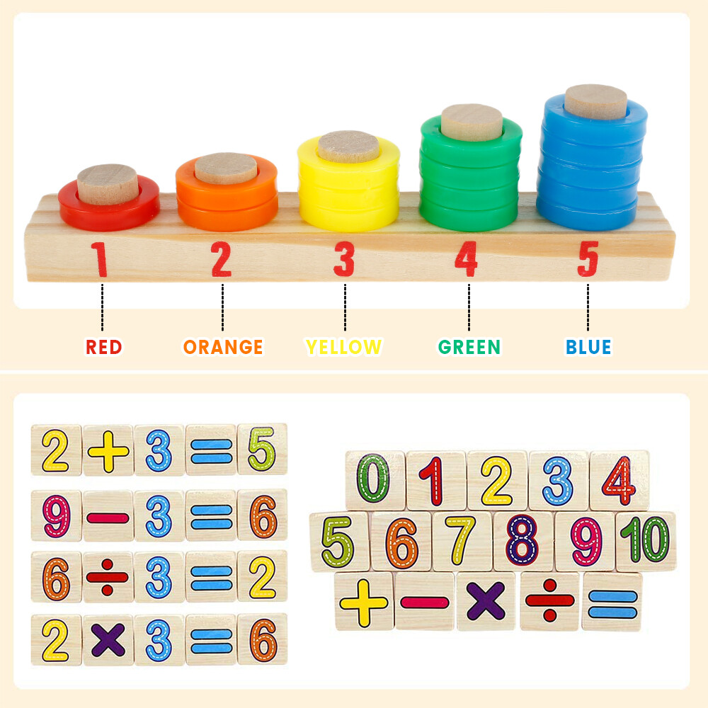 Montessori Math Toy Number Learning Game Wooden Board Toy Preschool ...