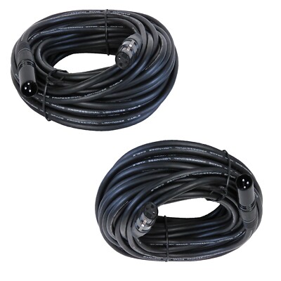 2-Pack 25ft Male Audio Cable Quarter Inch Stereo to 3-Pin Shielded ...