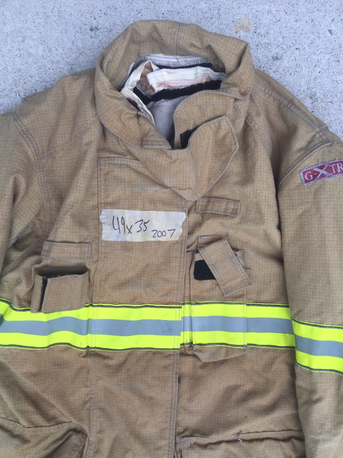 Firefighter Globe Turnout Bunker Coat 49x35 G-Xtreme NO CUT OUT 2007 | eBay