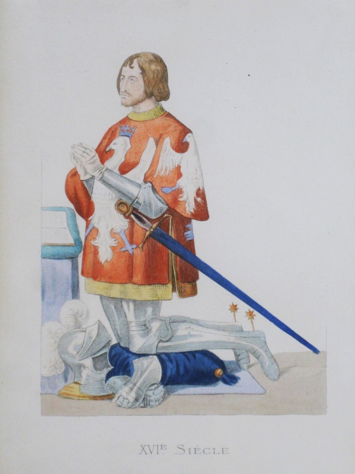 European Vintage Male Portrait Engraving French Knight Framed Hand ...