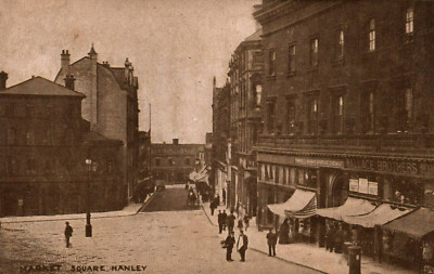 Hanley England Stoke on Trent Staffordshire Market Square Vintage 1907 ...