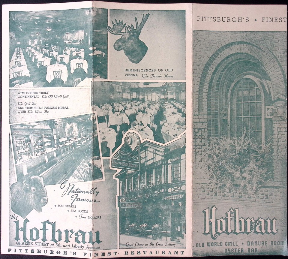 1948 Hofbrau Old World Grill Danube Room Oyster Bar Diner Menu ...