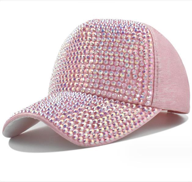 Women Rhinestone Sequins Baseball Cap Sparkly Glitter Bling Snapback ...