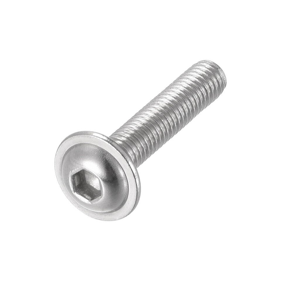 M6x30mm 304 Stainless Steel Flanged Button Head Socket Cap Screws 50pcs ...
